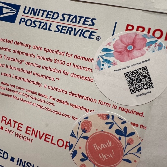 custom made | Other | Custom Made 6ct Qr Code Thank You Stickers | Poshmark